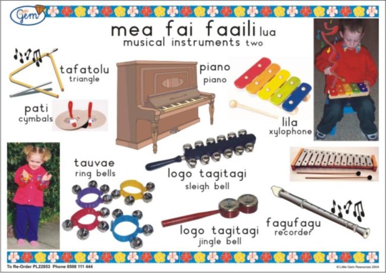 Music Instruments 2 Poster Samoan - Play‘n’Learn New Zealand