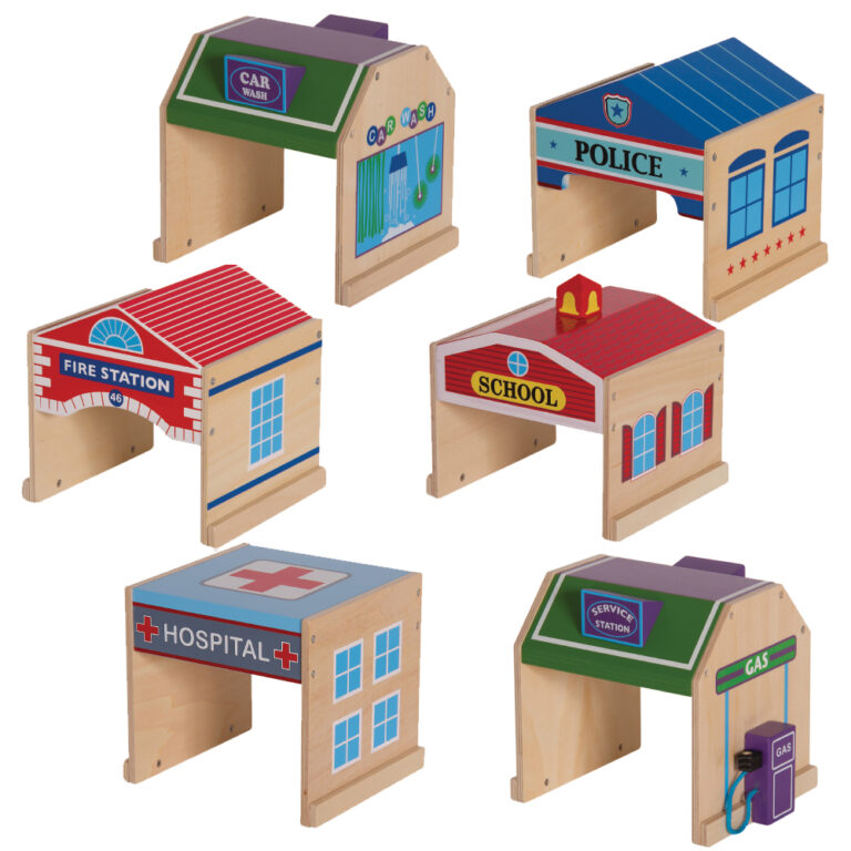 Community Buildings (6pcs) - Play‘n’Learn New Zealand