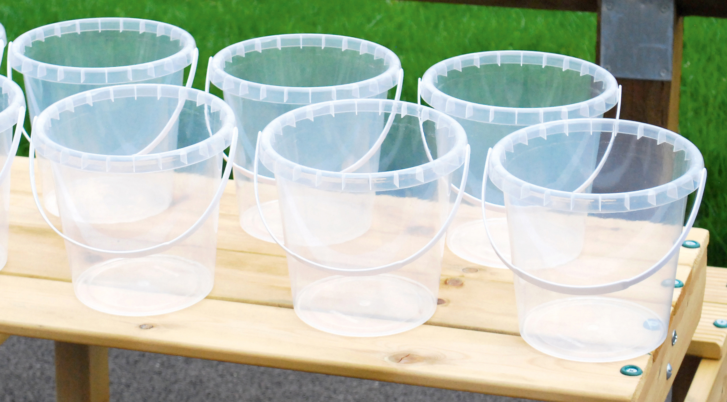Clear Bucket 14cm (6pcs) - Play‘n’Learn New Zealand