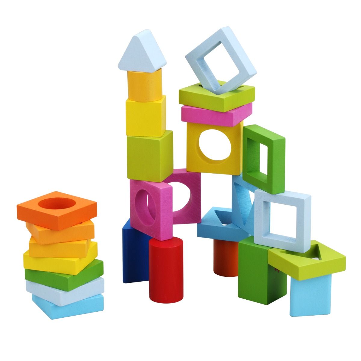 Geometric Block Shape Sorter (28pcs) - Play‘n’Learn New Zealand