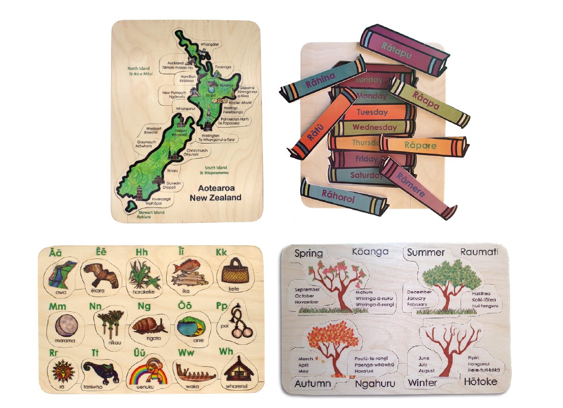 Learning Te Reo: Puzzle Set (4pcs) - Play‘n’Learn New Zealand