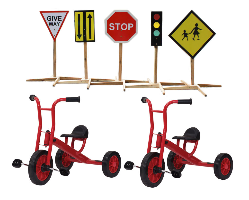 Early Learning Traffic Signs & Trike Set (3pcs) - Play‘n’Learn New Zealand