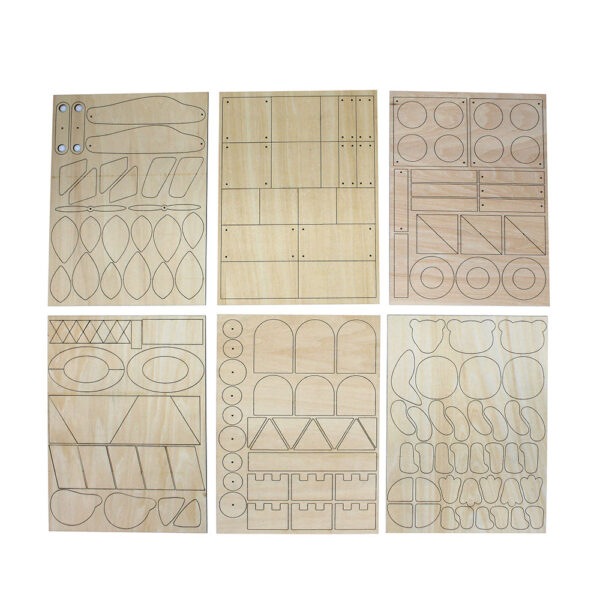 Assorted Wooden Shapes (177pcs) - Play‘n’Learn New Zealand